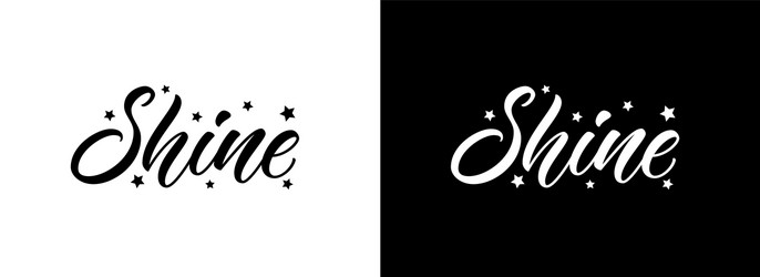 Handwritten word shine Royalty Free Vector Image