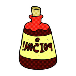 Comic cartoon bottle of poison Royalty Free Vector Image