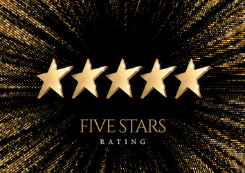 Five gold stars rating icon sign Royalty Free Vector Image