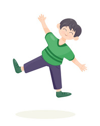 Happy boy jumping Royalty Free Vector Image - VectorStock