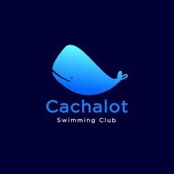 Logo white cachalot swimming diving club Vector Image