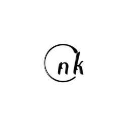 Nk signature square logo initial concept Vector Image