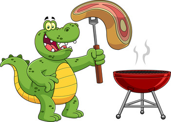Alligator or crocodile chef cartoon character Vector Image
