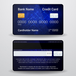 Credit card front and back side Royalty Free Vector Image