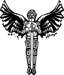 Michael archangel with six wings holding Vector Image