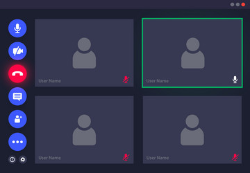 Video call template meeting app flat ui Royalty Free Vector