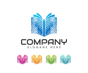 Digital tech book logo design Royalty Free Vector Image