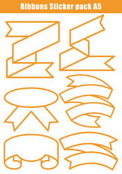 Ribbons sticker pack a5 Royalty Free Vector Image