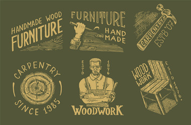 Wooden labels set for workshop or signboards Vector Image