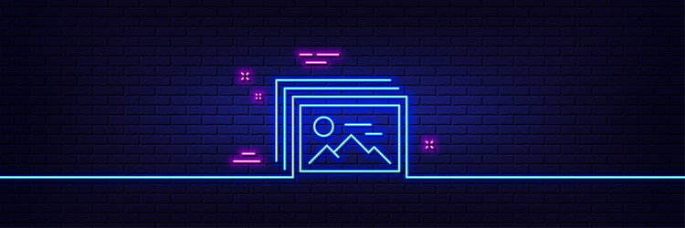 Image carousel line icon photo thumbnail sign Vector Image