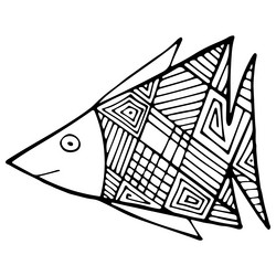 In zen art style with abstract fish Royalty Free Vector