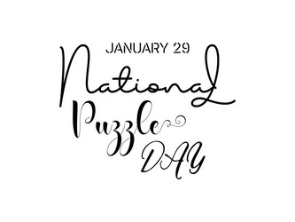 January 29 - national puzzle day template Vector Image
