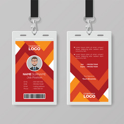 Modern red id card template Royalty Free Vector Image