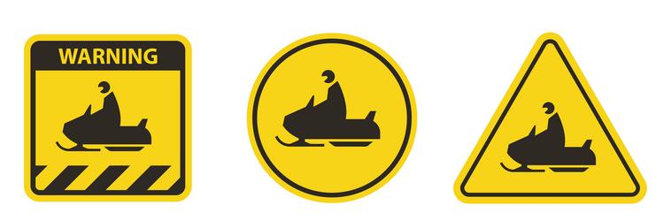 Snowmobile crossing sign on white background Vector Image