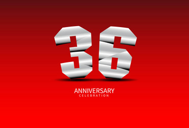 36 year anniversary celebration logo red Vector Image