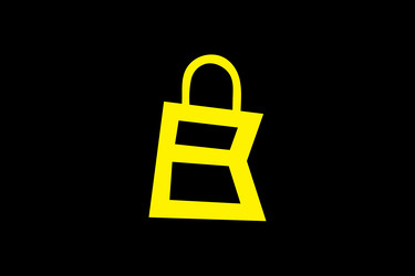 Letter b simile on bag symbol Royalty Free Vector Image