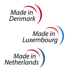 Simple logos made in denmark luxembourg Royalty Free Vector