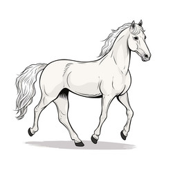 Stallion hand-drawn stallion doodle style cartoon Vector Image