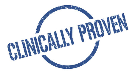 Clinically proven stamp label Royalty Free Vector Image