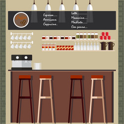 Modern coffeehouse coffee shop interior design Vector Image