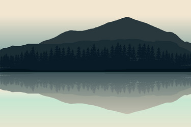 Landscape mountain lake and forest Royalty Free Vector Image