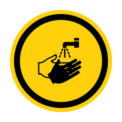 Caution wash your hand symbol isolate on white Vector Image
