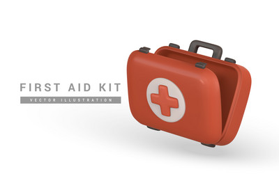 3d realistic first aid kit emergency box Vector Image