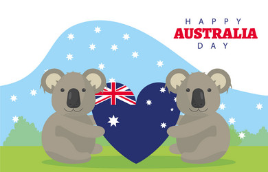 Australia day celebrating koala Royalty Free Vector Image