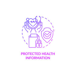 Protected health information purple concept icon Vector Image