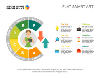 Six steps work process chart template Royalty Free Vector