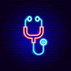 Infographic with healthcare neon icon for medical Vector Image