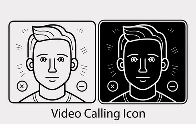 Video calling icon outline style simple set Vector Image