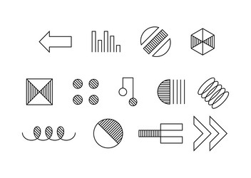 Geometric line elements set Royalty Free Vector Image