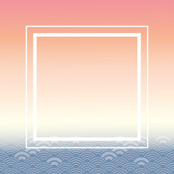 Abstract sea ocean square white frame trend dawn Vector Image