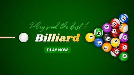 Billiards banner template Royalty Free Vector Image