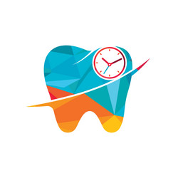Dental time logo design template Royalty Free Vector Image