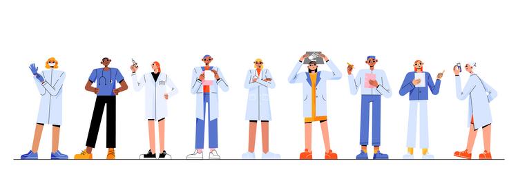 Medicine characters set hospital healthcare staff Vector Image