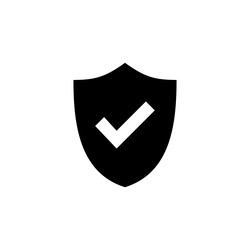 Shield check mark icon protection approve sign Vector Image