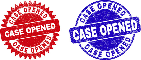 Case opened rubber stamp Royalty Free Vector Image