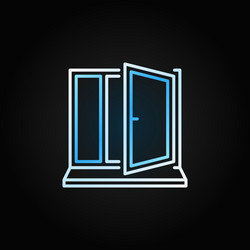 Window with window-sill linear icon or logo Vector Image