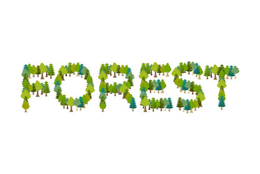 Forest font tree alphabet letter from nature Vector Image