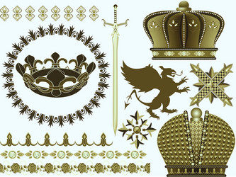 Middle ages ornament set Royalty Free Vector Image
