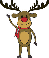 Rudolf christmas cartoon Royalty Free Vector Image