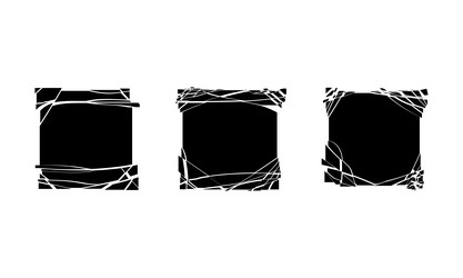 Black square frame explode shatter shapes Vector Image