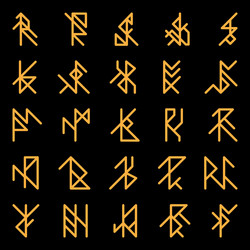 Grid of runes symbols ancient occult Royalty Free Vector