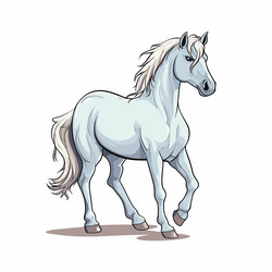 Stallion hand-drawn doodle style cartoon Vector Image