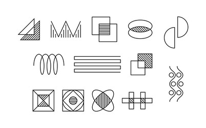 Geometric line elements set Royalty Free Vector Image