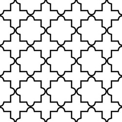 Flat outline moroccan pattern tile template Vector Image