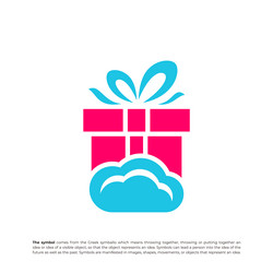 Gift cloud logo design template cloud logo Vector Image