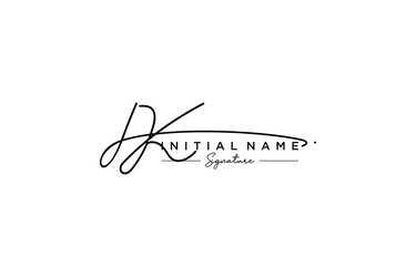 Initial ik signature logo template hand drawn Vector Image